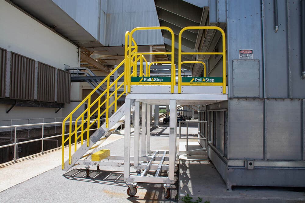 Stainless Steel Rolling Platform With Stairs