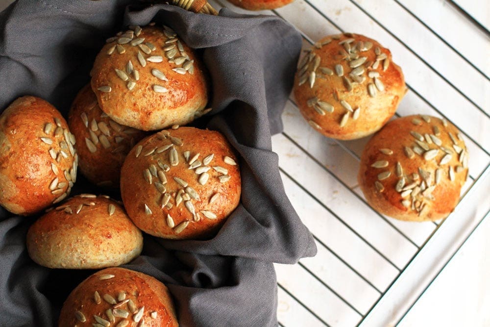 Fluffy Whole Wheat Bread Rolls - Ginger with Spice