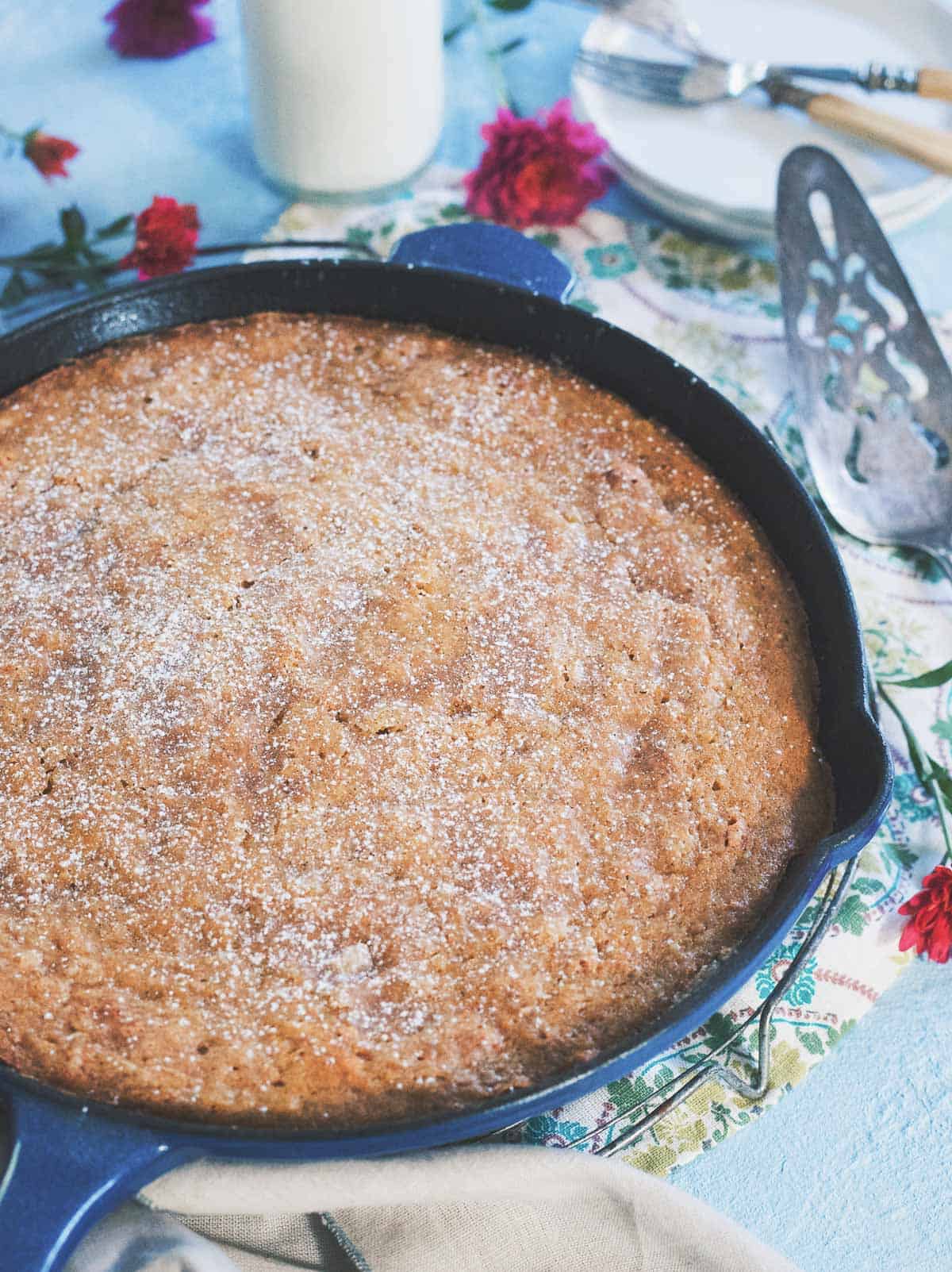 Applesauce Raisin Skillet Cake - A Simple Fall Dessert