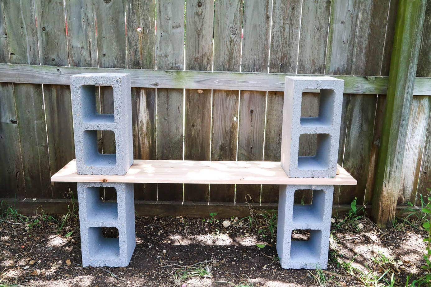 Easy Outdoor Plant Stand (Made With Cinder Blocks!)