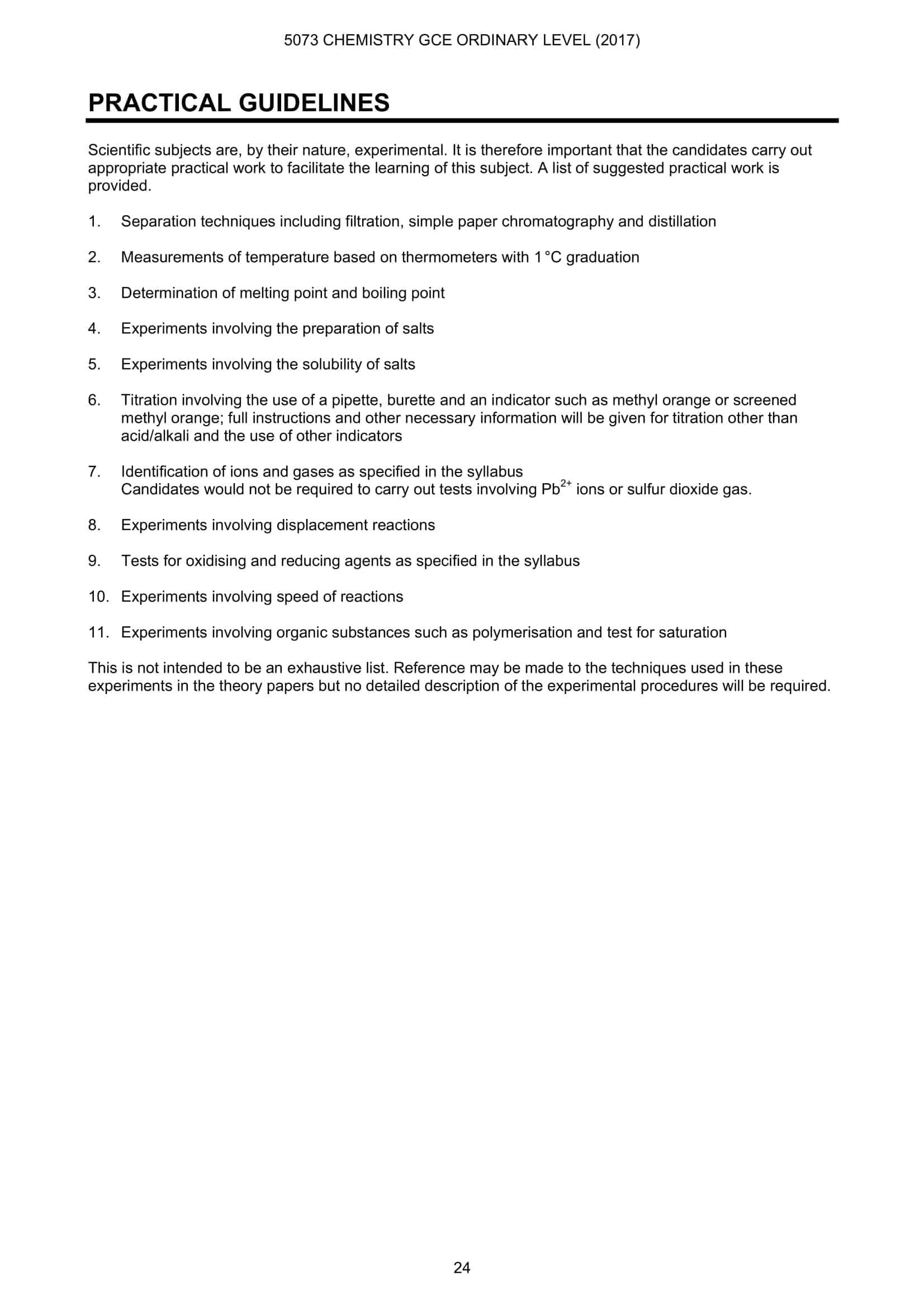 O Level Chemistry Formula Sheet 2020