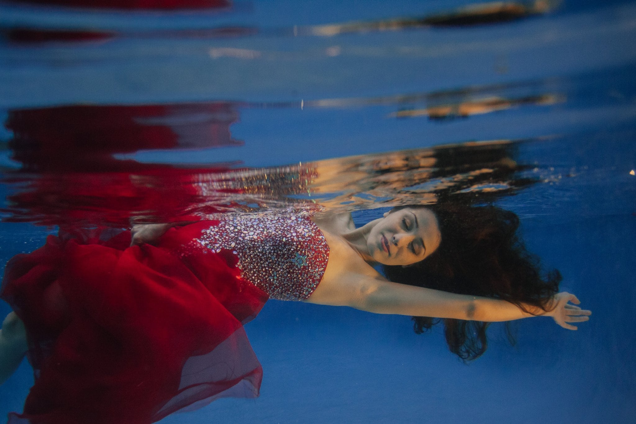 Underwater Fashion Portraits in a Red Dress | Bahar - Alyssa Campbell ...