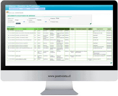 Sistema de postventa, software de postventa inmobiliario