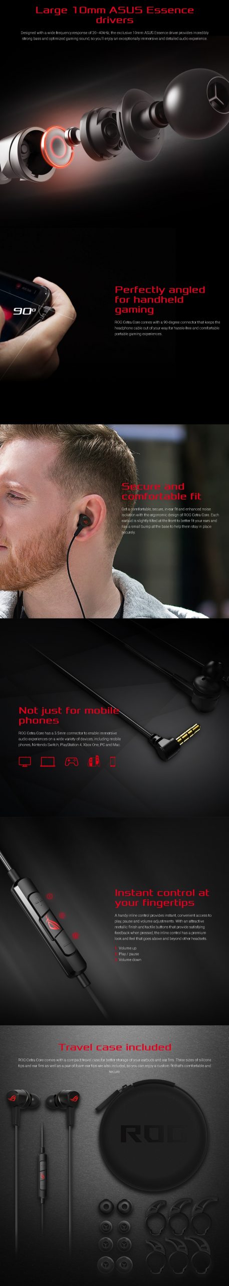 ASUS ROG CETRA CORE In-Ear Gaming Headphones