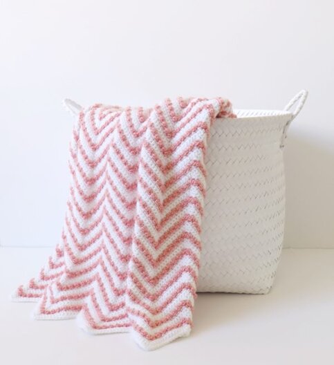 pink chevron throw