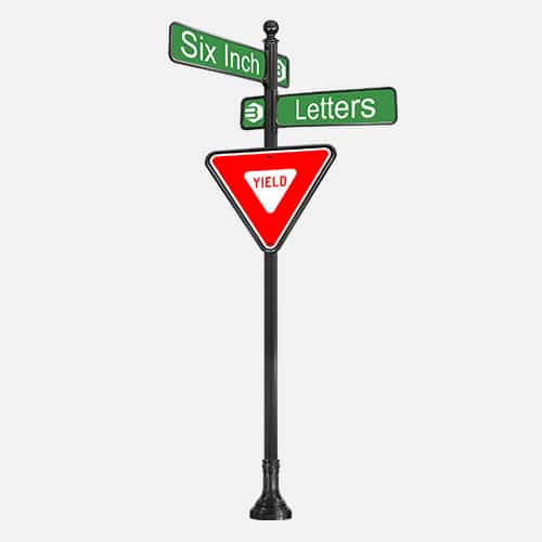 Decorative Street Sign | 4" Round Pole | ABNF4-2A | Brandon Industries