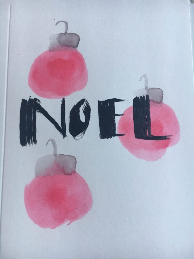 DIY Watercolor & Acrylic Christmas Cards - Cassie Scroggins