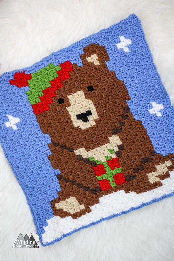 Big Brown Bear C2C Square Graph - Winding Road Crochet