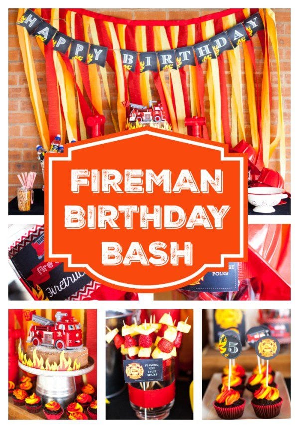 Fireman Birthday Bash - Firefighter Party Ideas - Pretty My Party