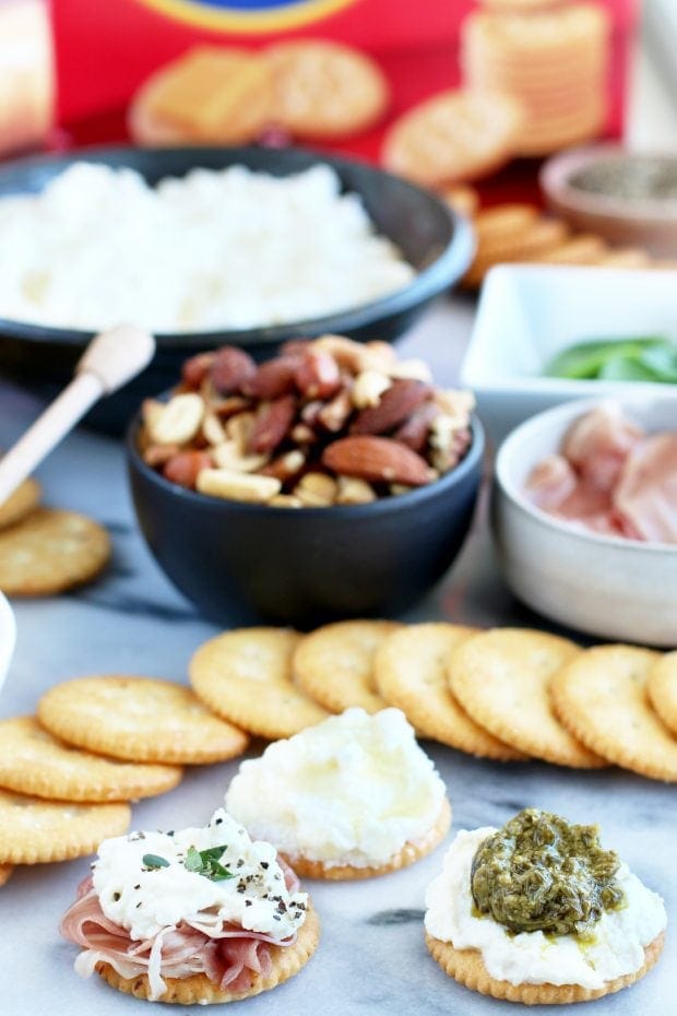 RITZ Cracker Ricotta Toppings Bar - Cake 'n Knife