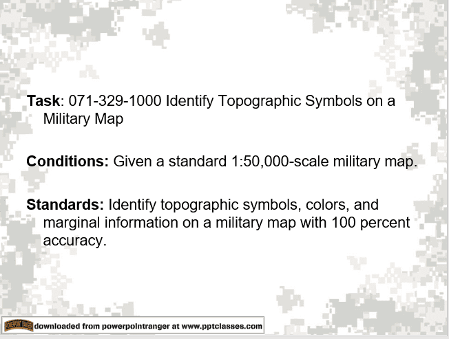 071-COM-1000 (Identify Topographic Symbols on a Military Map ...