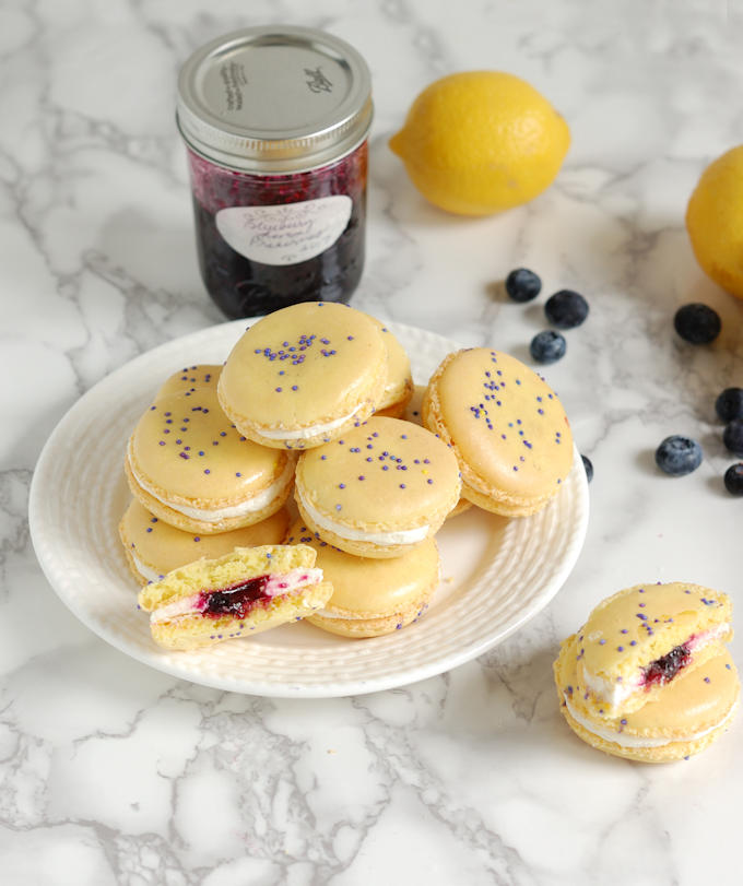 Lemon Blueberry Macarons - Baking Sense