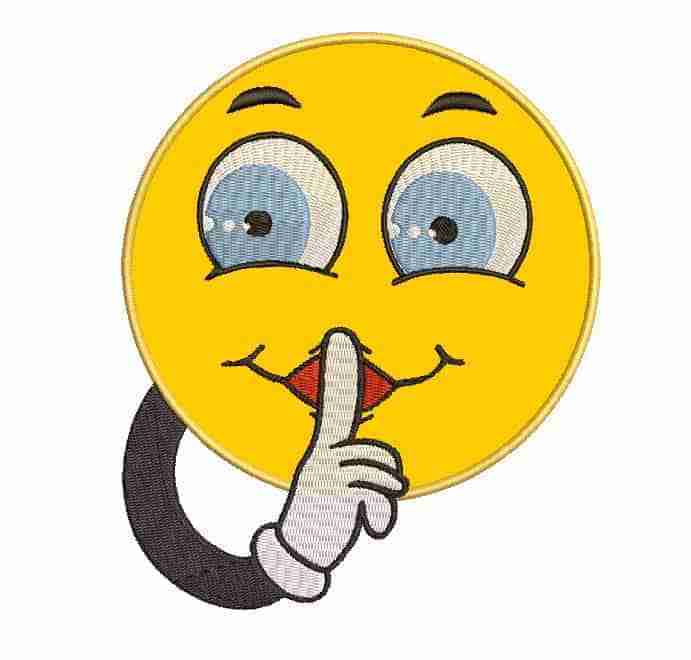 Shhhh! Emoji, applique 5" x 8" hoop – Embroidery Shelter