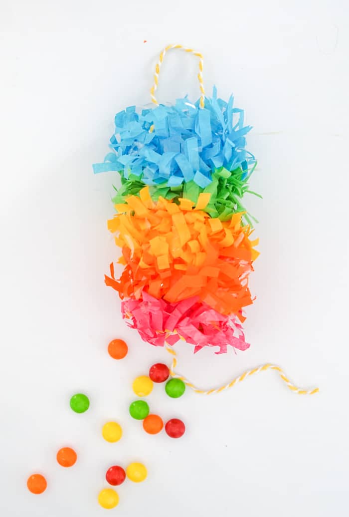 Super Easy DIY Mini Rainbow Pinatas Craft for Kids