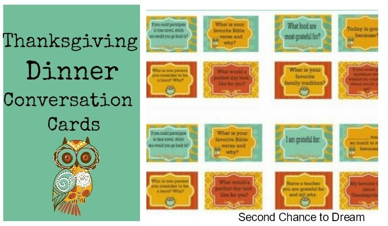 Second Chance To Dream - Thanksgiving Dinner Conversation Cards