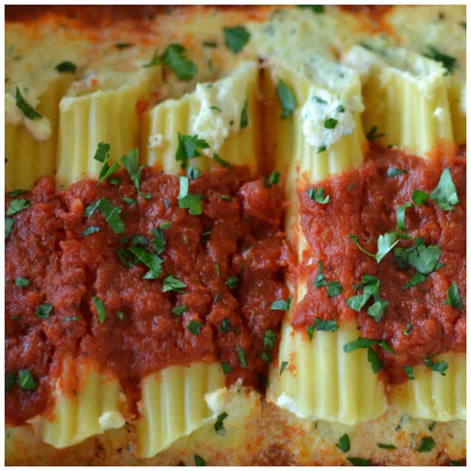 Roasted Garlic Three Cheese Manicotti | Small Town Woman