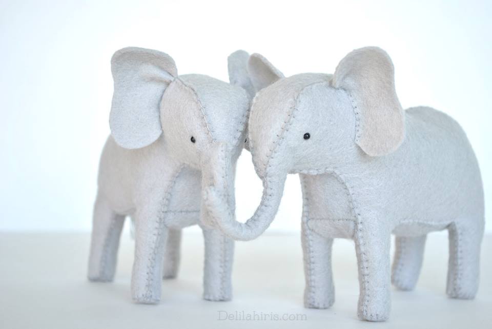 Felt Stuffed Elephant Pattern - DIY Felt Animal Crafts