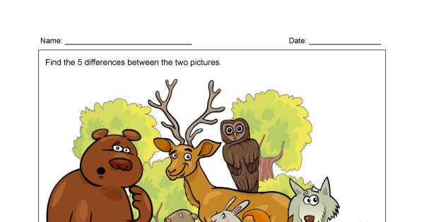 Forest Animals – Spot the Differences – Animaplates