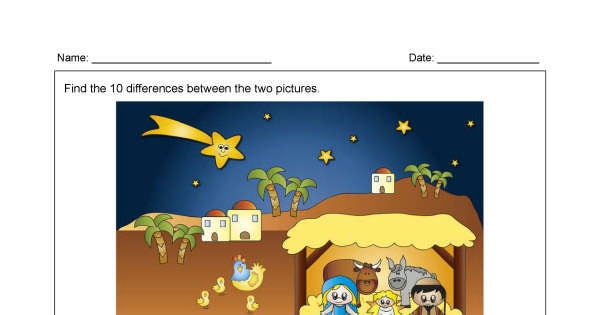 Nativity Scene – Spot the Differences – Animaplates