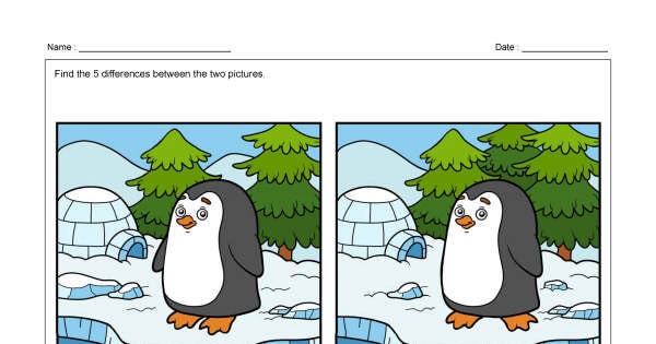 Penguin – Spot the Differences – Animaplates