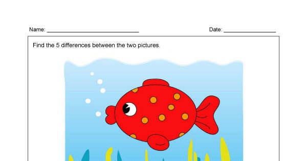 Fish – Spot the Differences – Animaplates