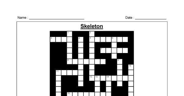 Human Skeleton – Crossword Puzzle – Animaplates