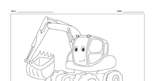 Pelle mécanique – Coloriage – Animassiettes