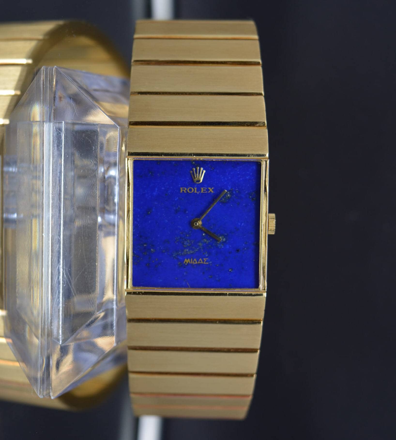 Rare Vintage Rolex King Midas Lapis Dial 18k Yellow Gold Men's Watch ...