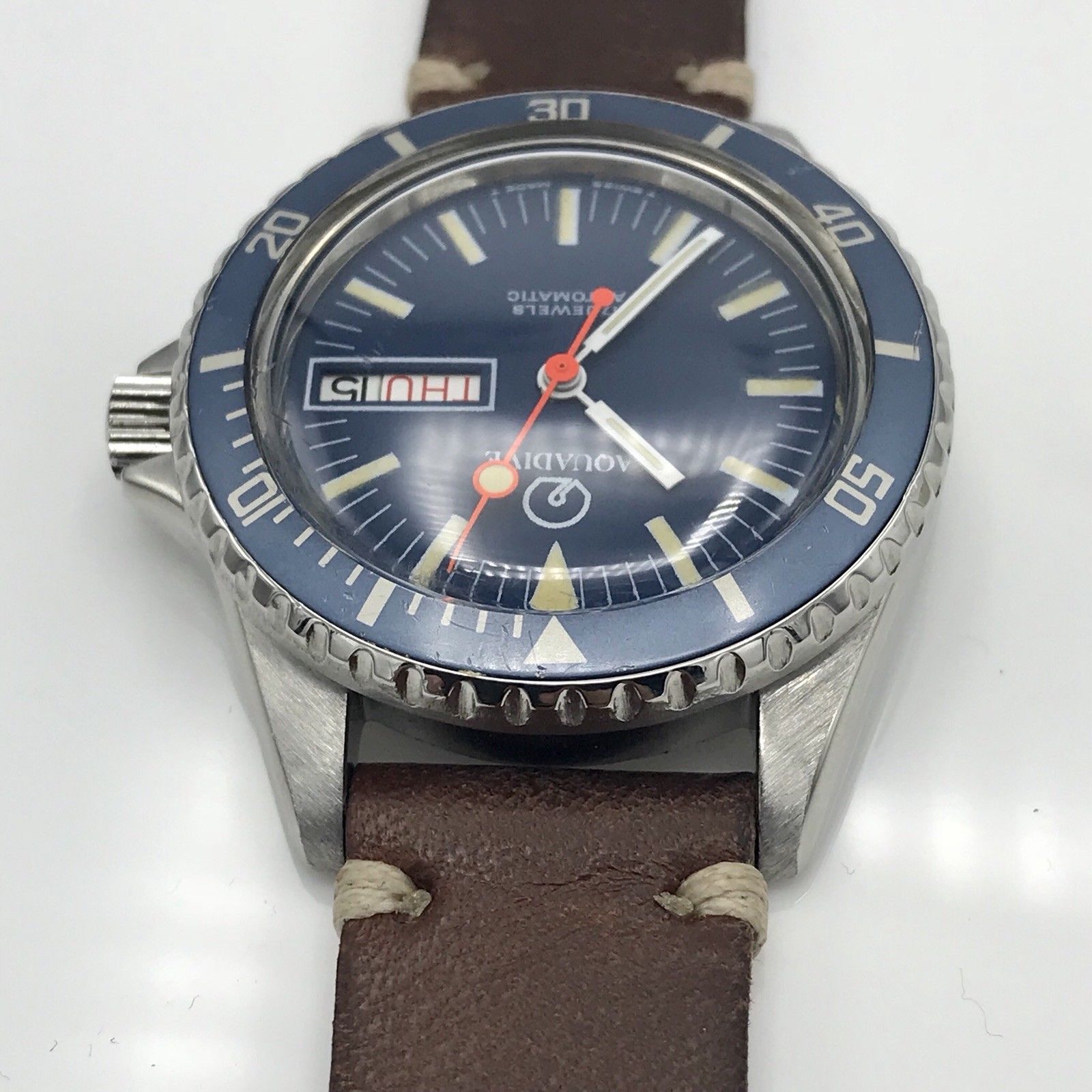 Vintage Aquadive Day-Date Divers Watch Blue dial & insert Amazing ...