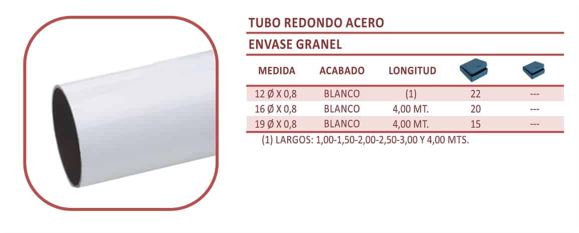 Tubo redondo cromado y latonado de acero - Bricotubo