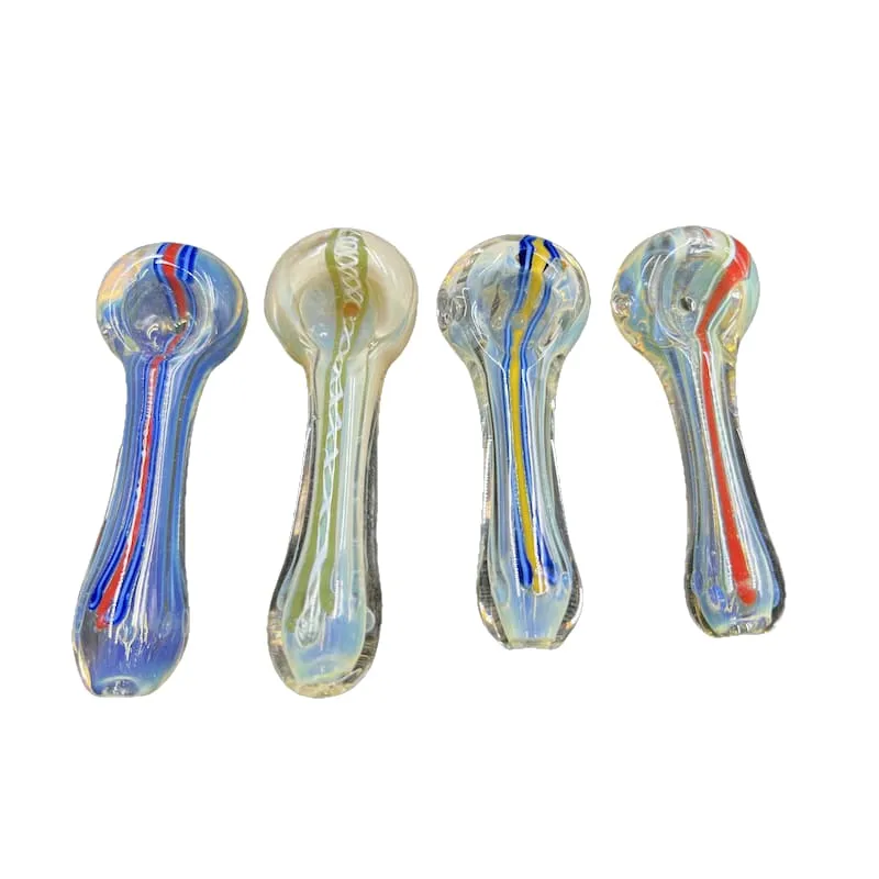 4" Color Stripe Glass Pipe delivered by bud.com