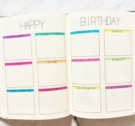 Brilliant Bullet Journal Birthdays