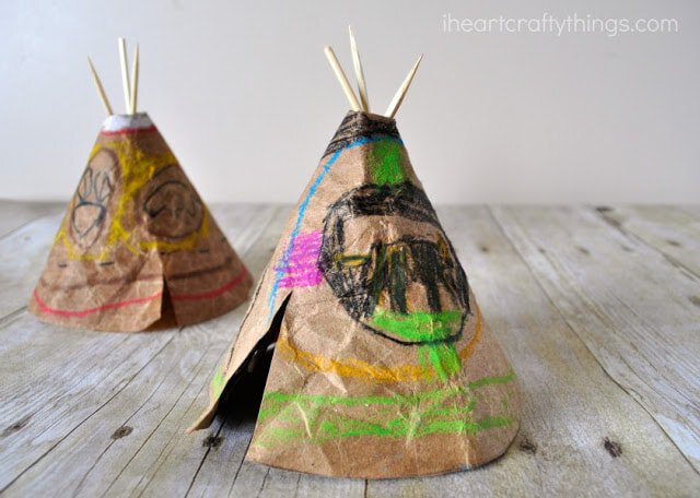 DIY Faux Leather Teepee Craft For Kids - I Heart Crafty Things