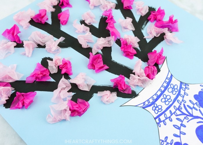 How To Make A Cherry Blossom Art Project - I Heart Crafty Things