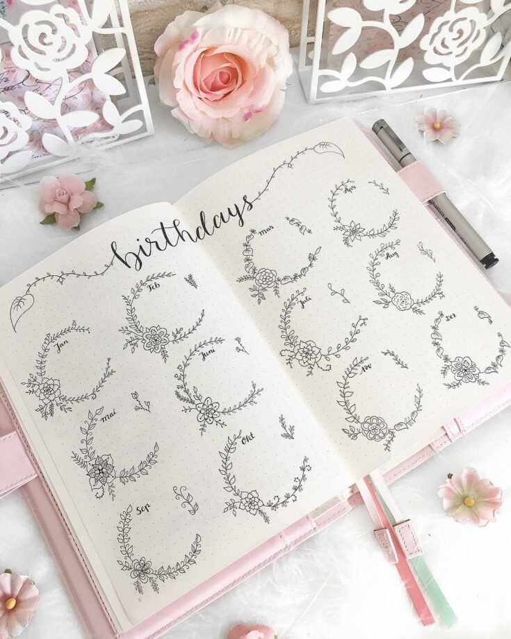 Flower Bullet Journal (15 Beautiful Floral Bujo Ideas For Your Spreads)