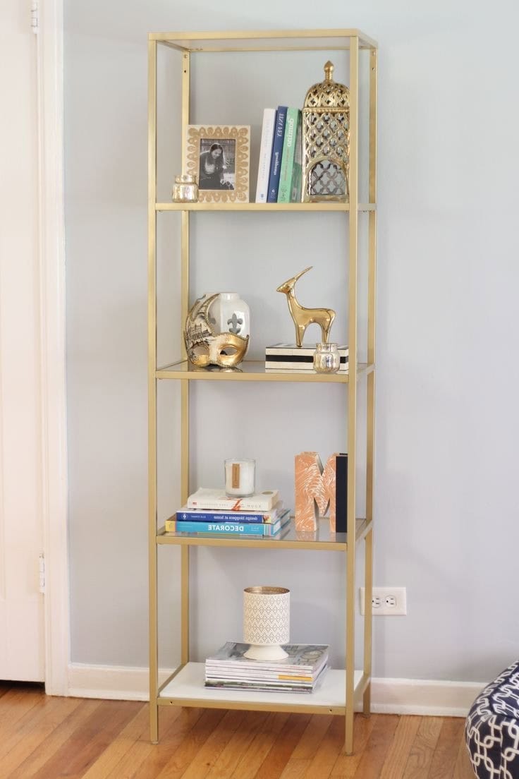 Photo Gallery of Gold Metal Bookcases (Showing 9 of 15 Photos)