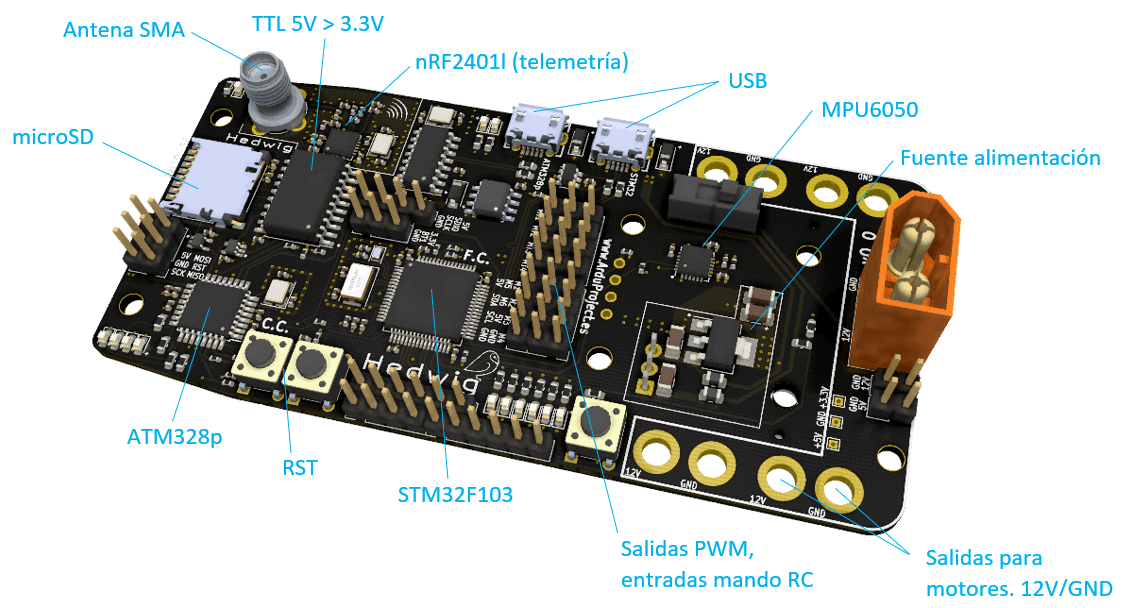 PCB controlador de vuelo Arduino | Curso diseño PCB