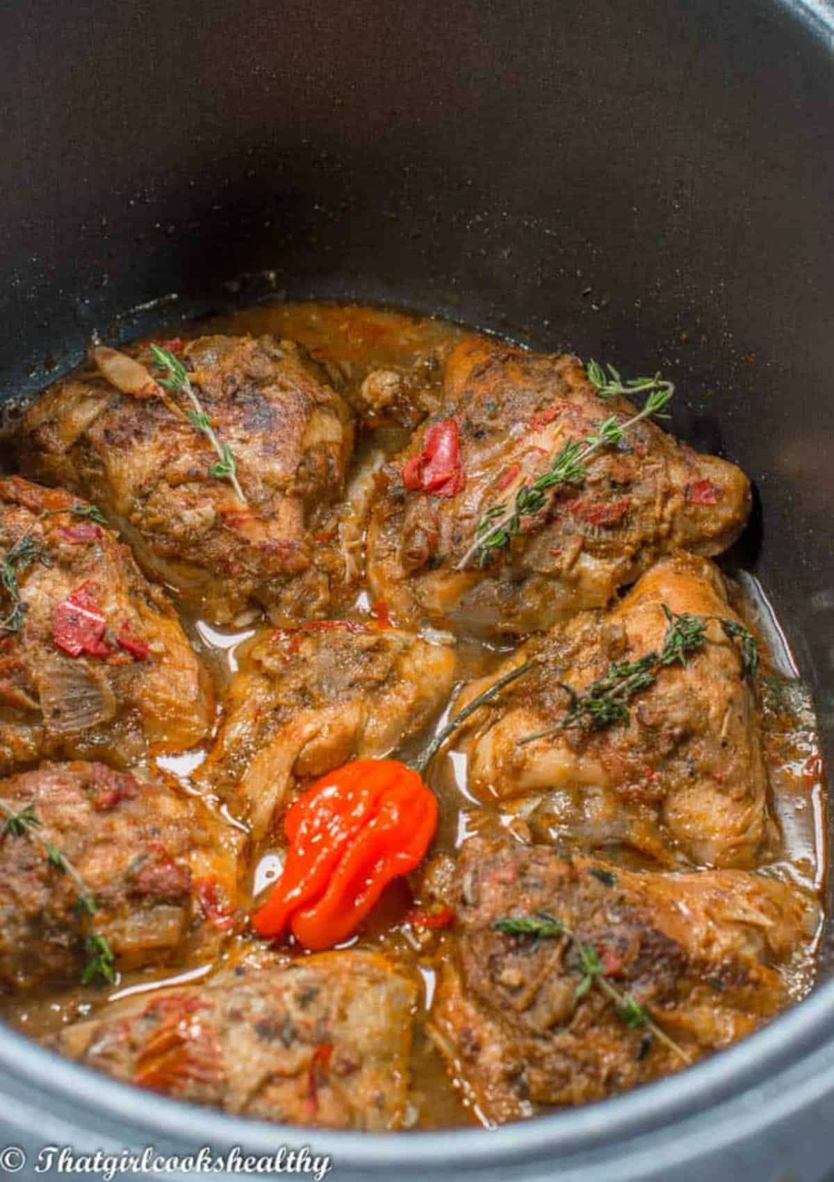 Trinidad Stew Chicken (Slow Cooker) - That Girl Cooks Healthy