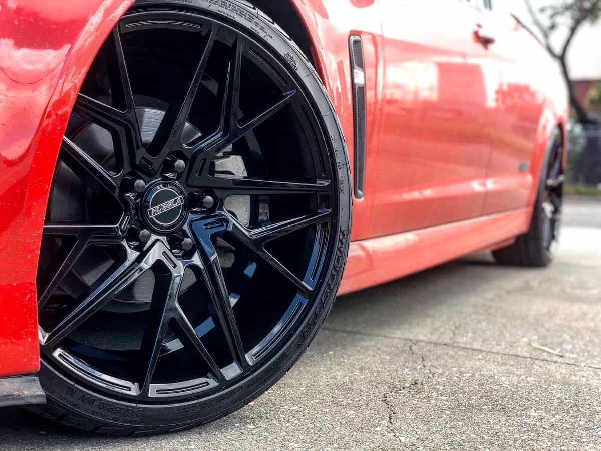 Holden Commodore VF SV6 Ute Red with Hussla Jacques Aftermarket Wheels ...