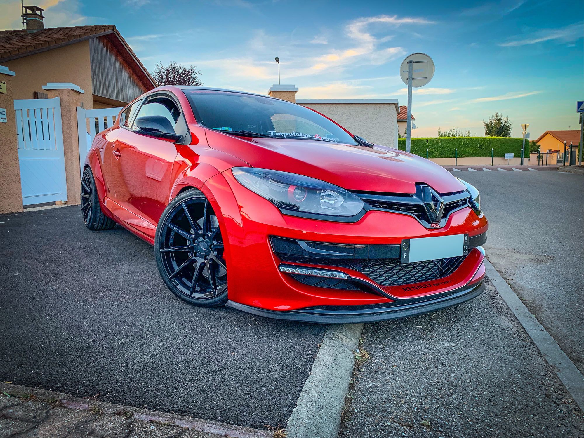 Renault Megane RS Red with 19 inch TSW Clypse Aftermarket Wheels ...