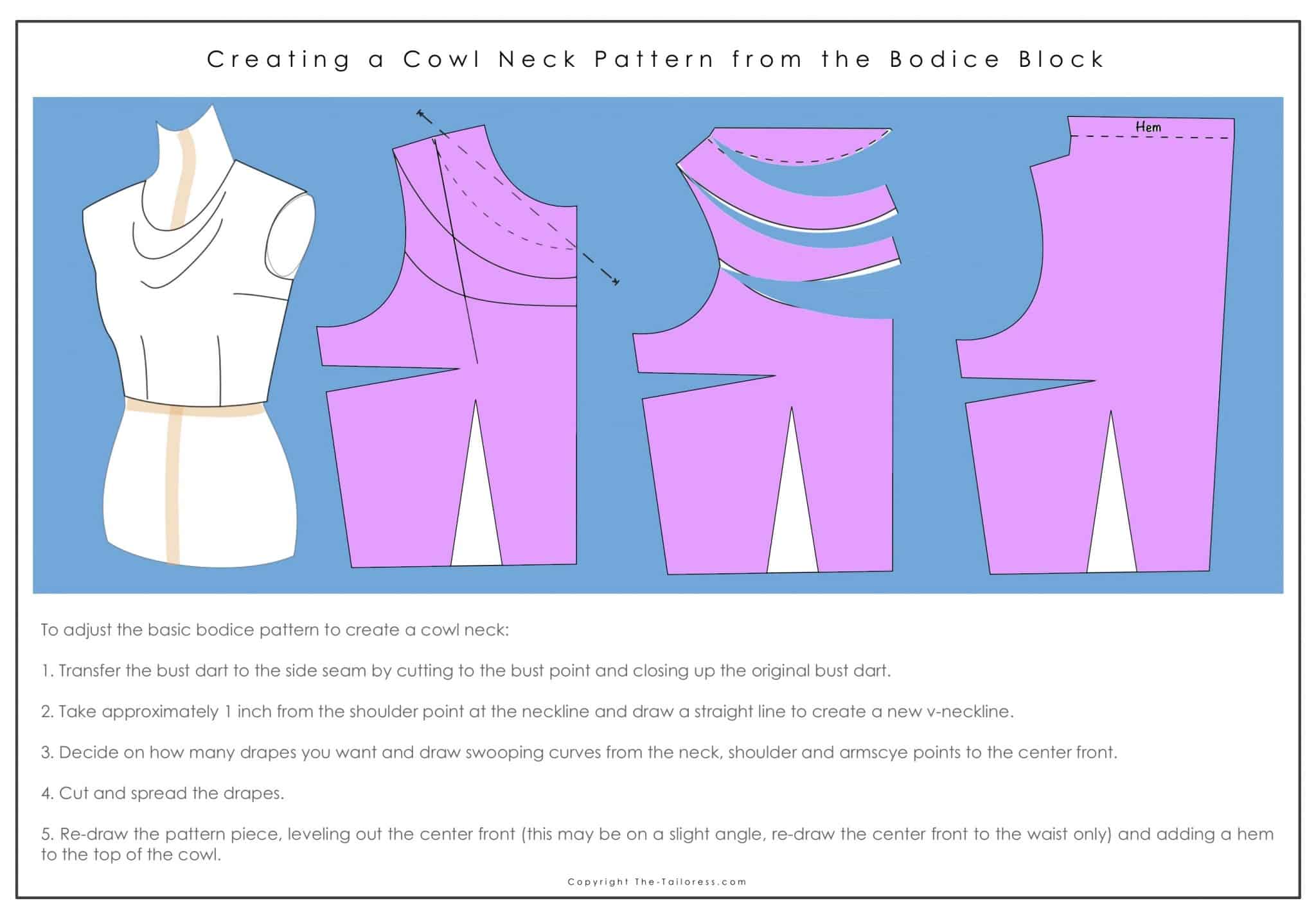 Creating a Cowl Neck – The Tailoress