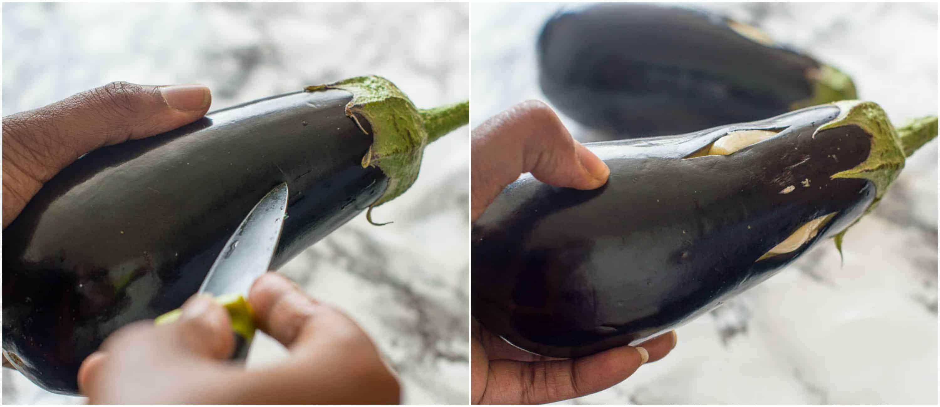 Baigan choka (Roasted eggplant dip) - That Girl Cooks Healthy