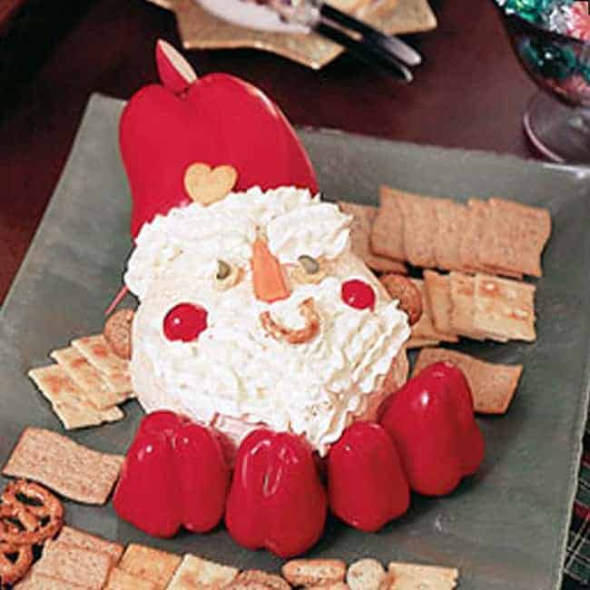 Santa Cheese Ball Recipe | Christmas Party Appetizer