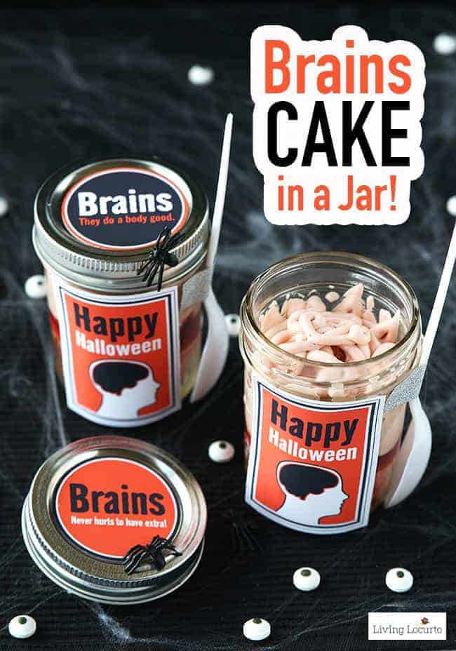 Brain Cupcakes In a Jar Recipe | Halloween Party Food