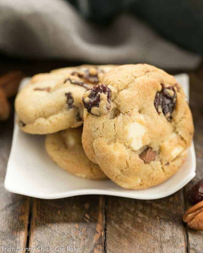 Chewy Cherry Chocolate Chunk Cookies - That Skinny Chick Can Bake