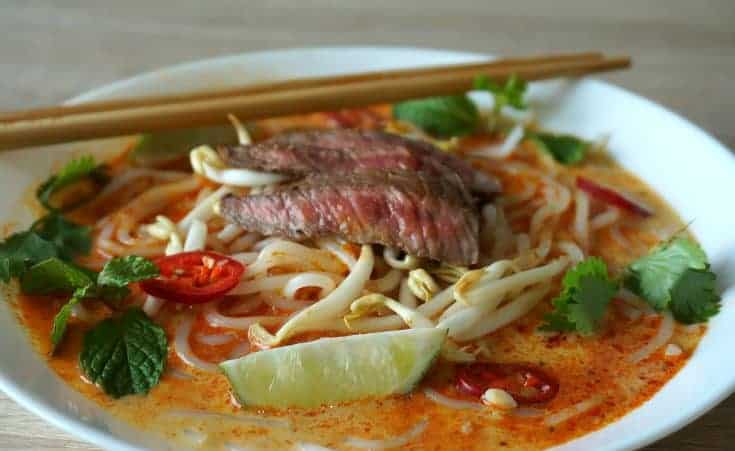 Malaysian Curry Beef Noodle Soup - Laksa