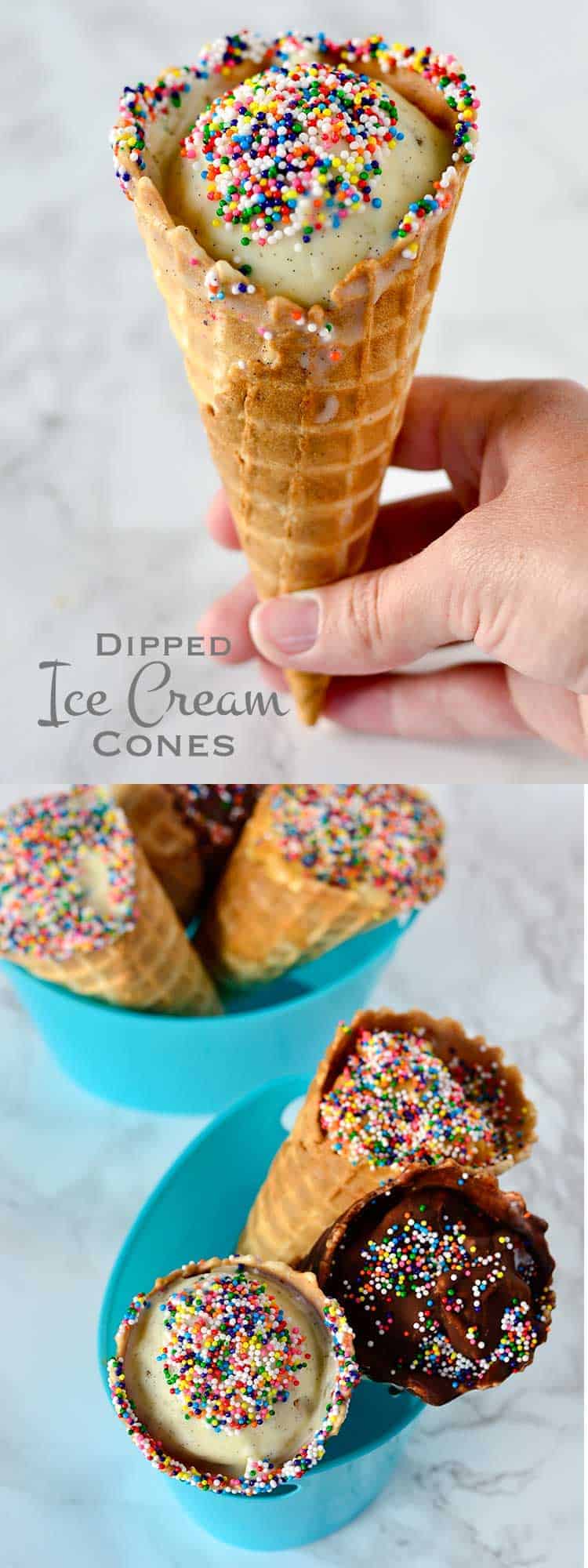 Dipped Ice Cream Cones - Renee Nicole's Kitchen