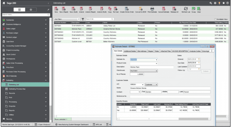 Sage 200 Manufacturing | Sage MRP and Bill of Materials Software ...