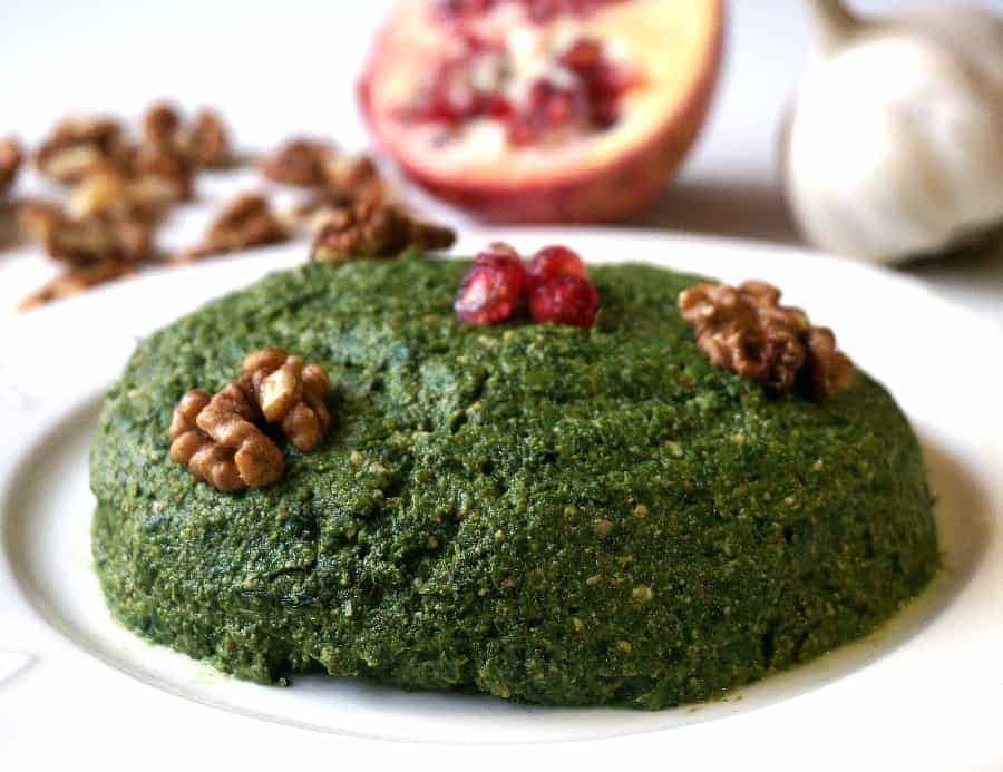 Georgian Spinach Cilantro and Walnut Salad - Ispanakhis Pkhali
