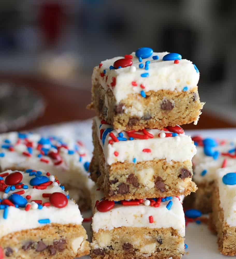 Red White and Blue Chocolate Chip Bars – Cookie, Brownie & Chocolate ...